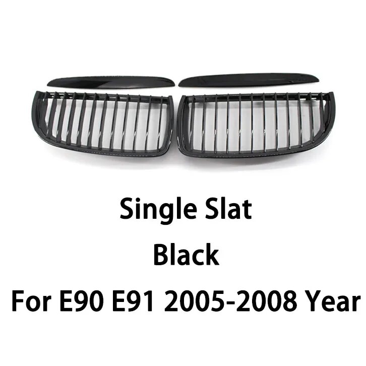Решетка передняя BMW E90 E91 2005-2008, черная, Single Slat