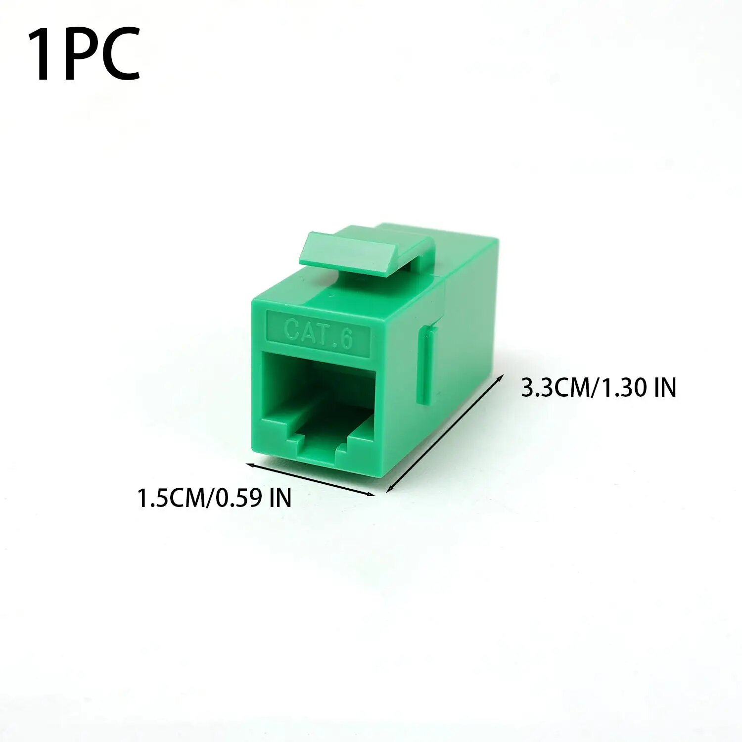 Соединитель RJ45 CAT6 keystone прямой цветной Зеленый, 6Pcs, Green