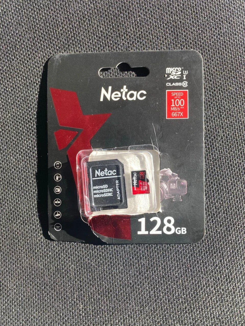 Уцененная карта памяти Netac NT02P500PRO-128G-R объёмом 128 ГБ, для хранения и переноса данных