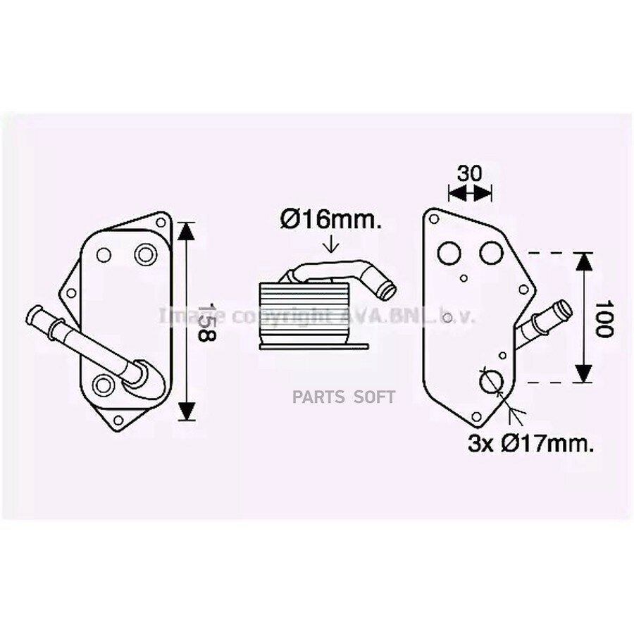 AVA BW3558_радиатор масляный!\ BMW E81/E87/E90/E60/E84/E83/E70/F20/F30/F10 от официального дистрибьютора, AVA, артикул BW3558