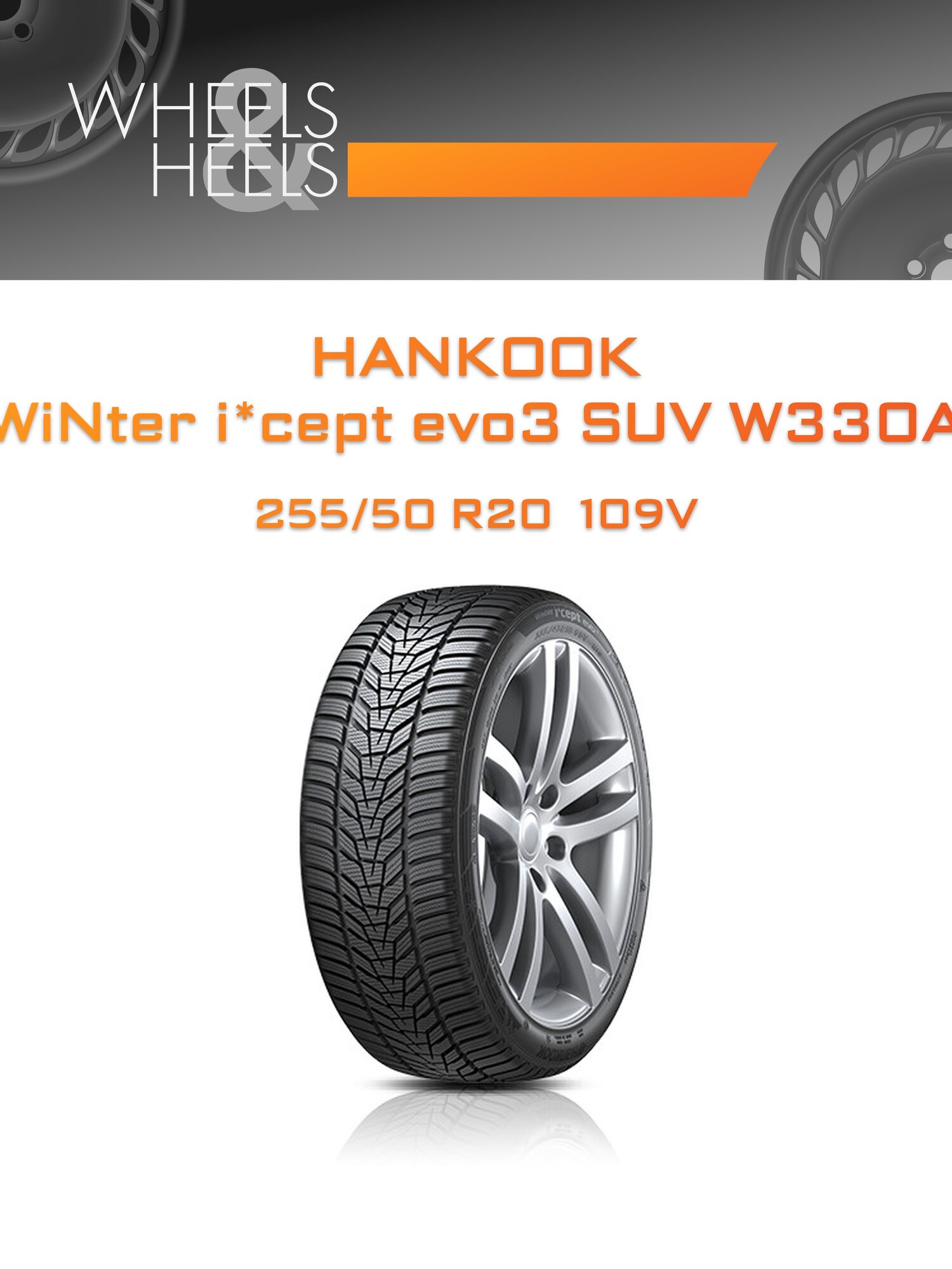 Шина автомобильная HANKOOK WiNter i*cept evo3 SUV W330A SUV 255/50 R20 109V XL WINTER, зимняя, универсальная