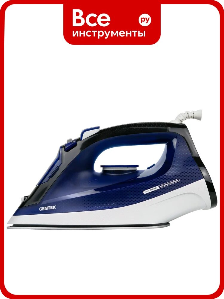 Утюг Centek CT-2308 синий, 2800Вт, 320мл, керамическое покрытие, самоочистка, автовыключение CT-2308 BLUE