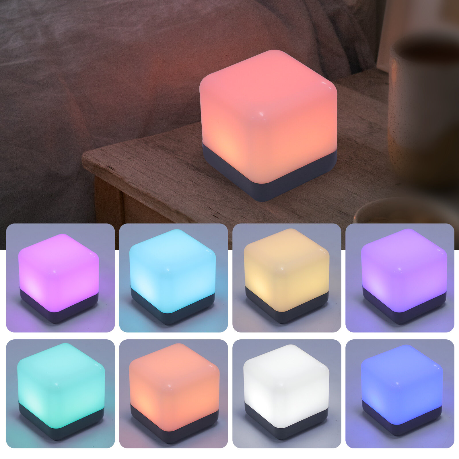 Ночник В Форме Куба Светодиодный Декоративный Свет Cube 8x8Cm Для Дома И Праздников