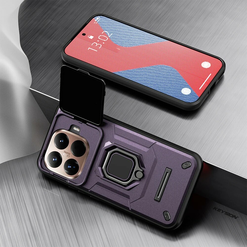 KEYSION чехол для Xiaomi 15T Pro, фиолетовый, с кольцом