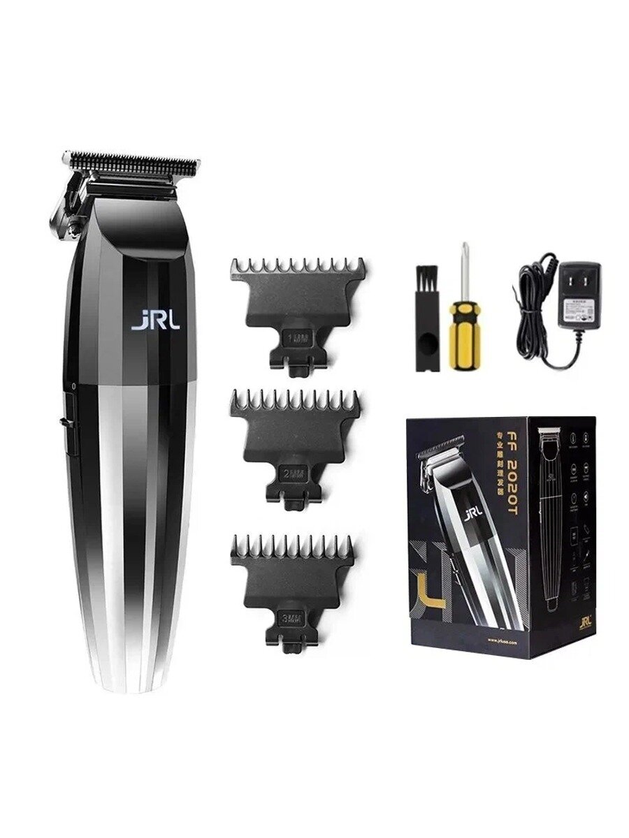 JRL Professional Машинка для стрижки jRL 2020T +3 насадки-гребня, серебристый