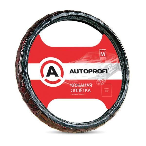Оплетка, чехол для руля AutoProfi AP-156 BK (M)