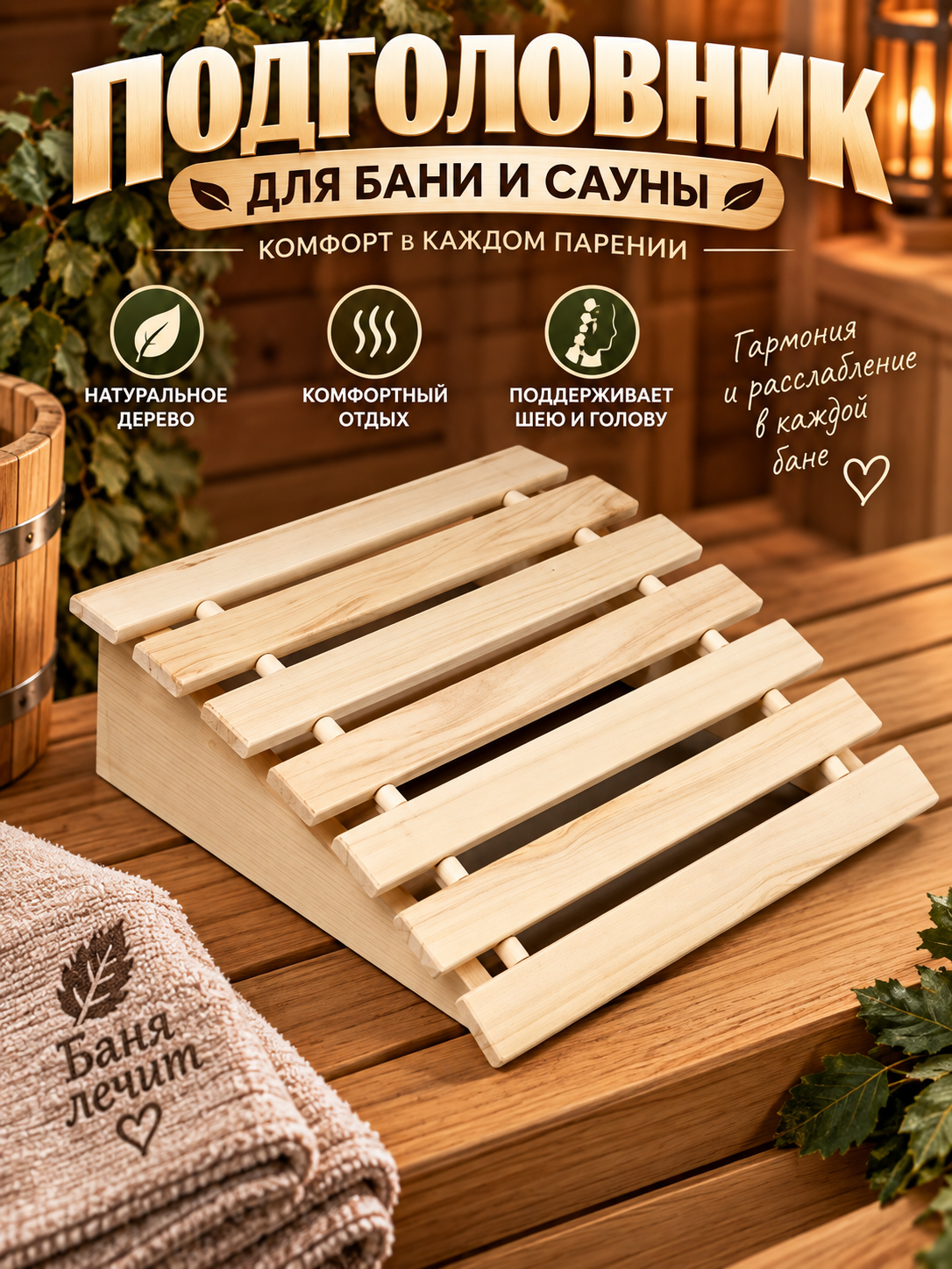 Подголовник анатомический, размер 31 х 35 х 9,5 см, цвет бежевый
