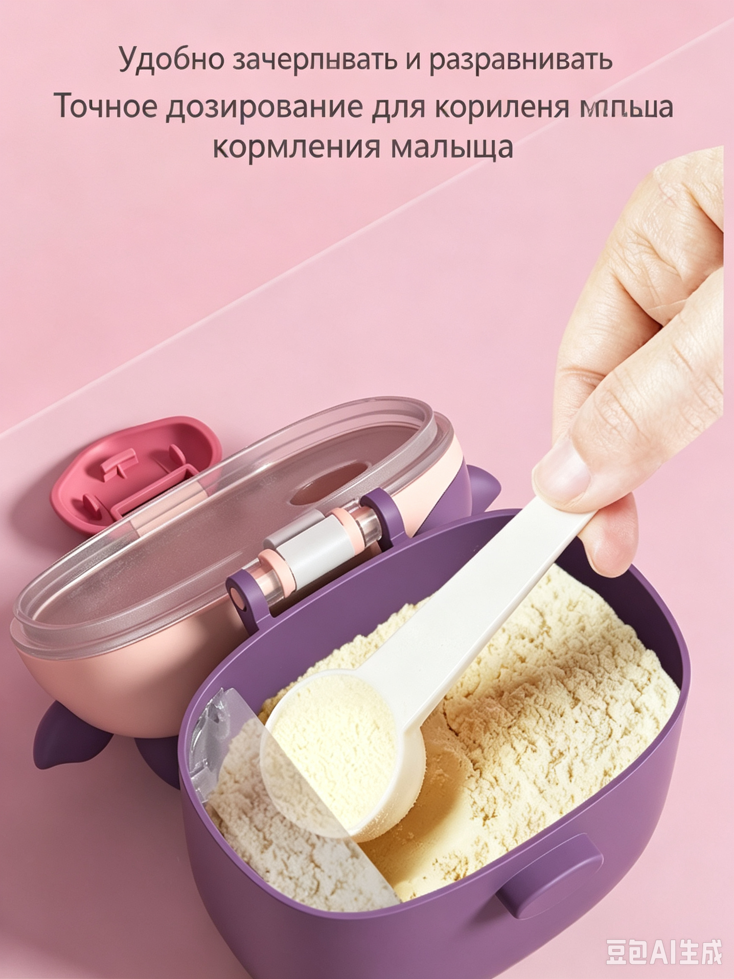 Контейнер для детской смеси, герметичный PP, переносной для поездок - большой объем, удобная дозировка