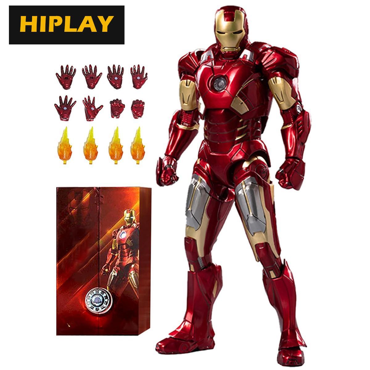 HiPlay ZD Toys Коллекционная фигурка Полный набор: Юбилейная серия Несветящаяся версия: Железный человек MK7 (1906-07), Миниатюрная фигурка для действий 1:10 BFGGTXMK7
