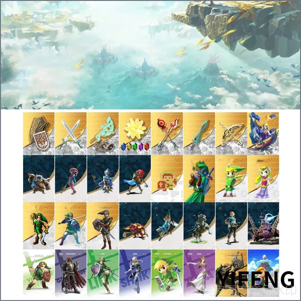 Amiibo-карта для Nintendo Switch Зельда: Небесные слёзы , 32 шт, PVC, 31 22 мм