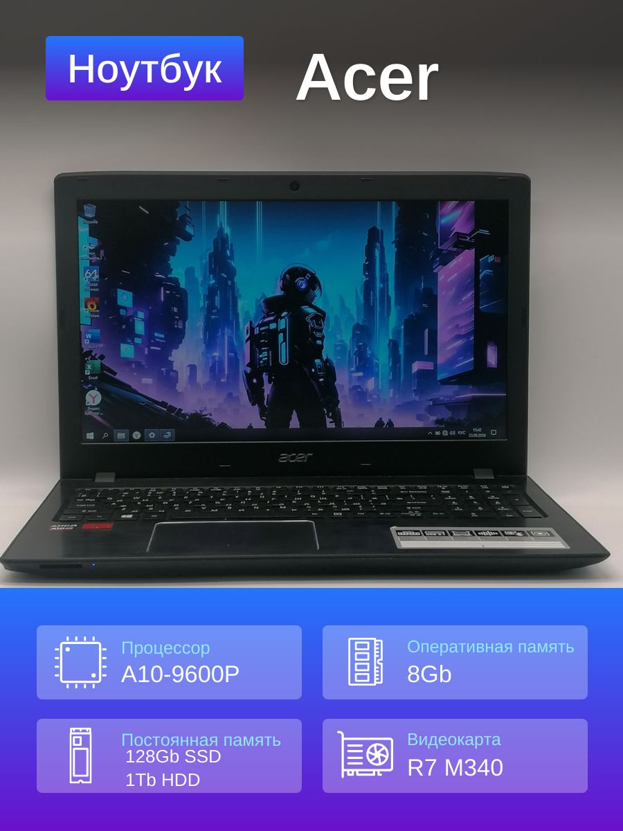 Ноутбук Acer A10-9600P/8Gb/SSD128Gb/HDD1Tb/M340/15.6"HD. Товар уцененный