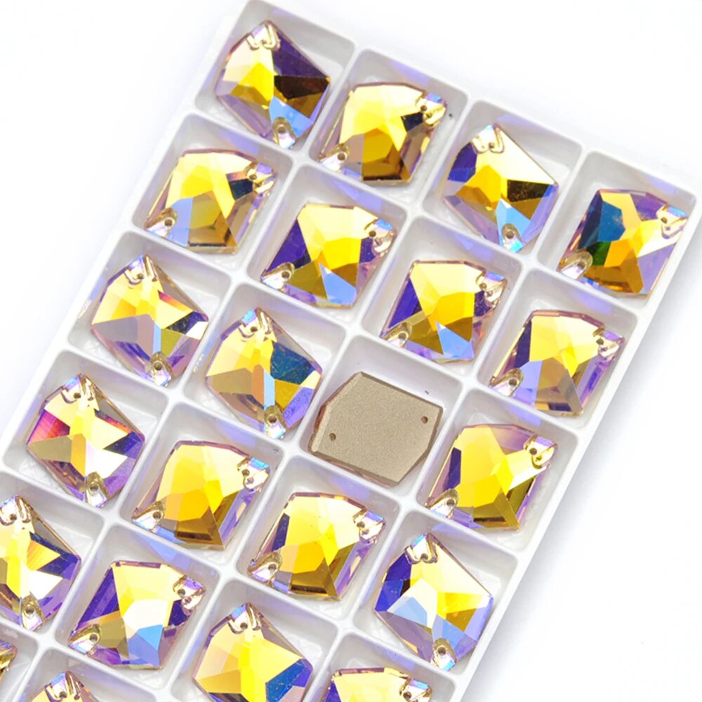 PUBRILEX Хрустальные стразы для декора 56 шт 11x14mm 56pcs, Желтый, Paradise Shine