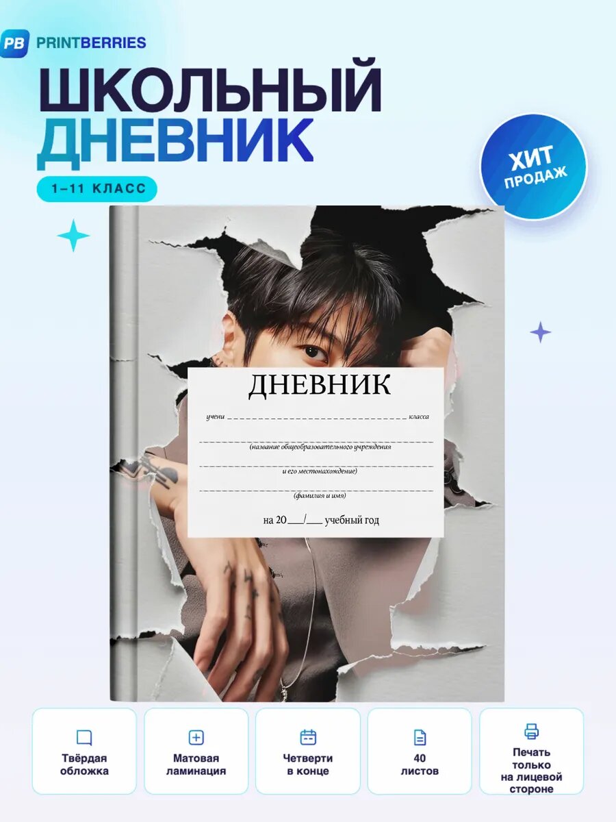 Школьный дневник BTS принт