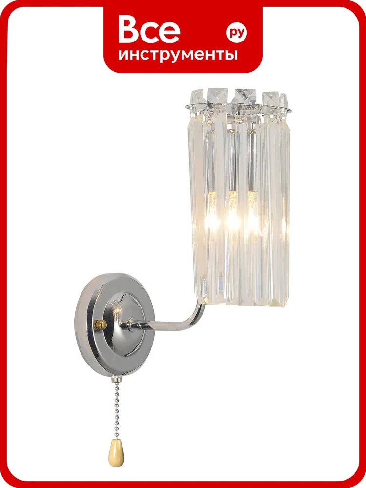 Бра настенный Rivoli Ifa 1063-401 1хЕ14 40 Вт хрусталь, с выключателем Б0070169