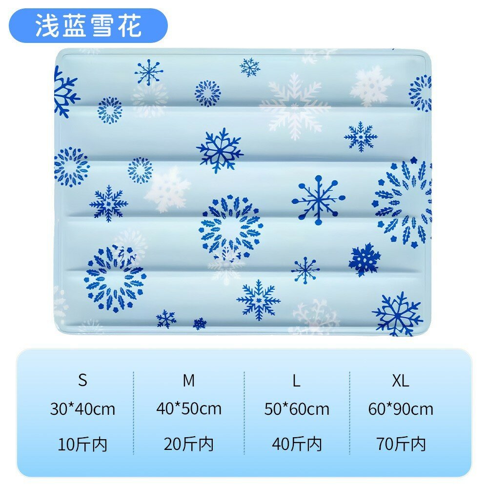 Кошачья подстилка охлаждающая синяя снежинка M размер 50x40см для кошек до 12кг