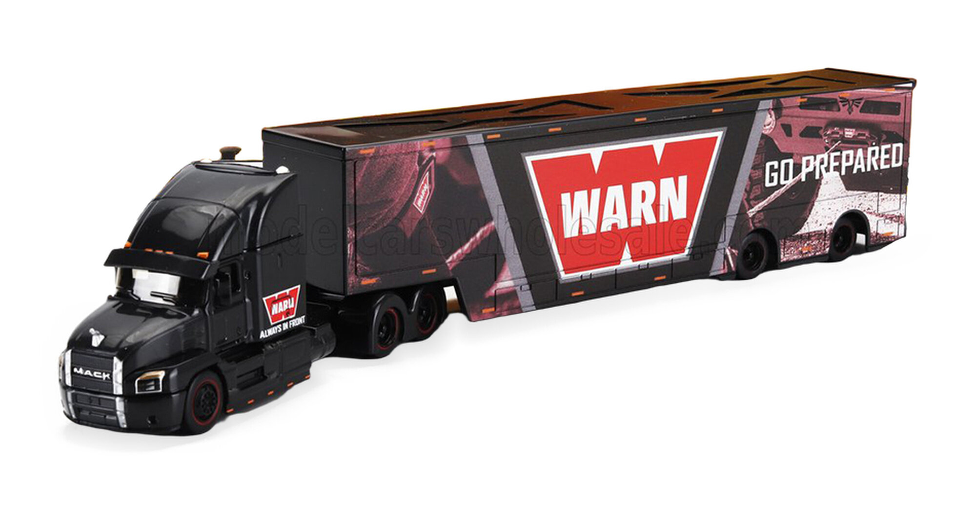 Модель коллекционная MAISTO Mack anthem truck warn car transporter 2020, black (длина примерно 25 см)