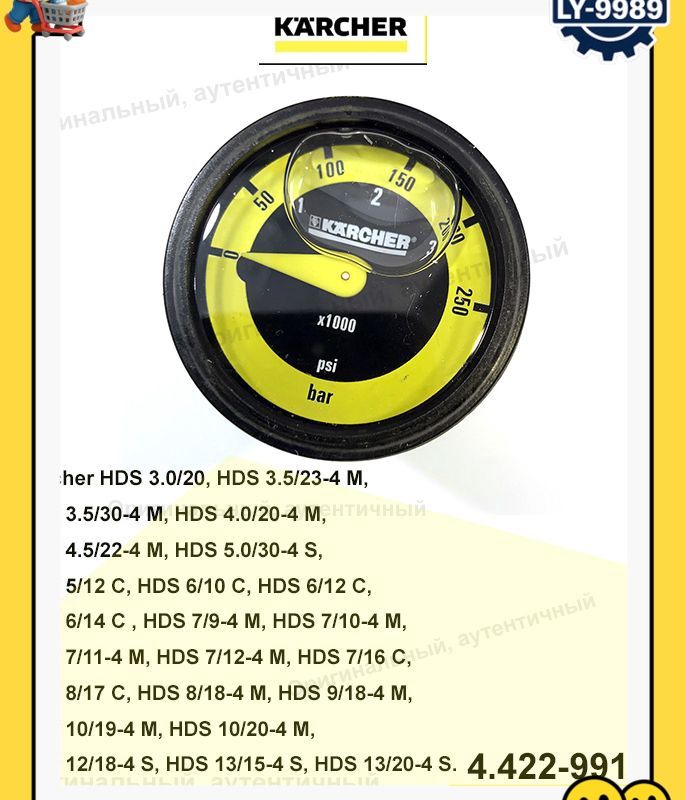 Манометр Karcher HDS 4.422-991.0 для минимойки, вес 400 г, 1 упаковка