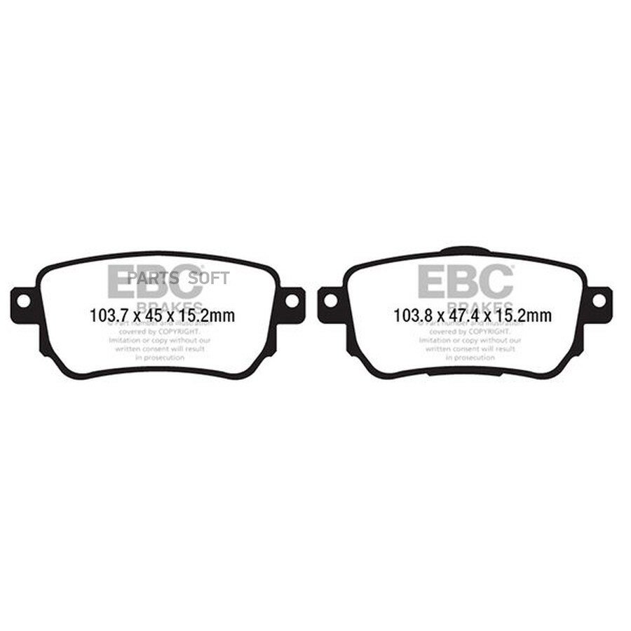Накладки тормозные от официального дистрибьютора, EBC-BRAKES, артикул DP22219