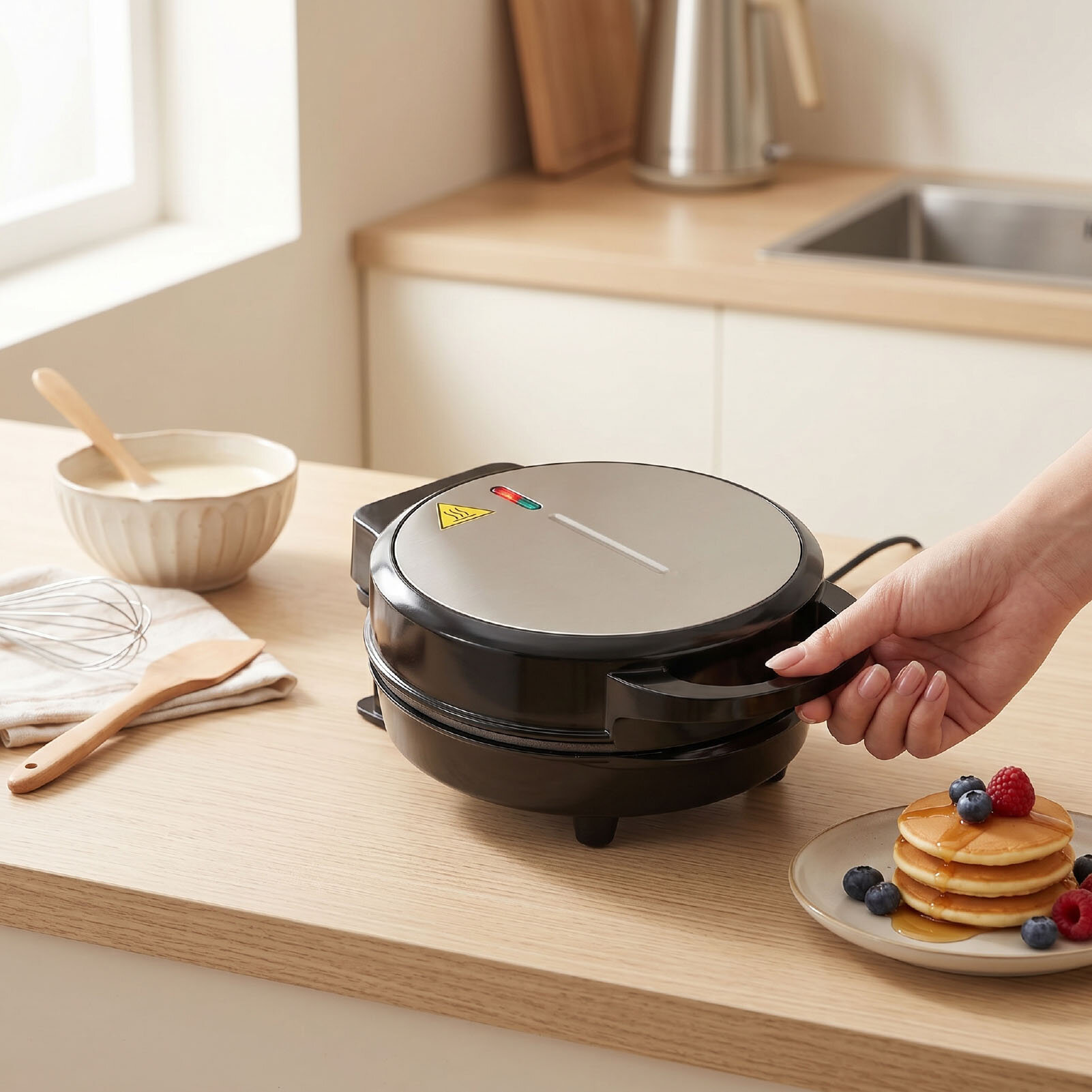 Электрическая вафельница 900 Вт, машина для завтрака с антипригарным покрытием, мини-машина для приготовления лакомств для собак, термостойкая, быстрый нагрев