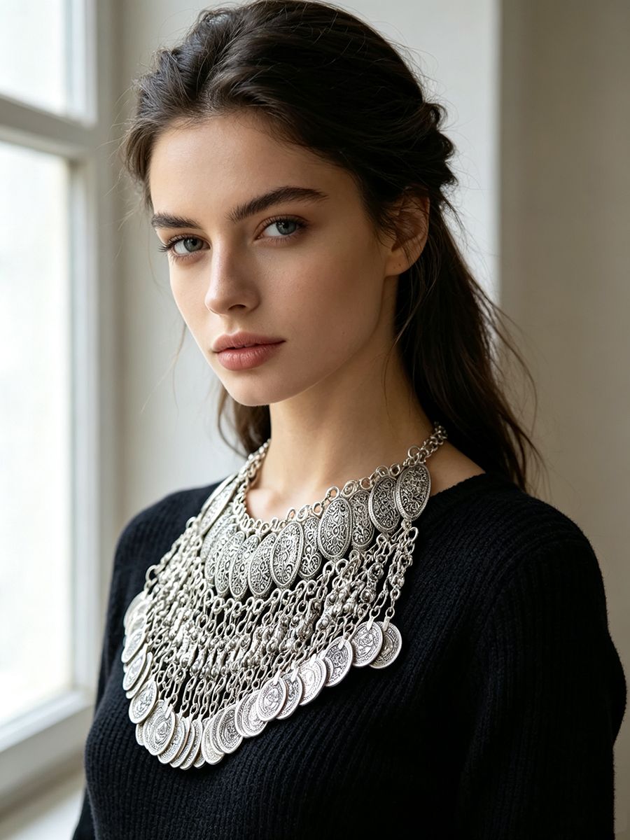 Колье, длина 14.45 см, beige — фото 1