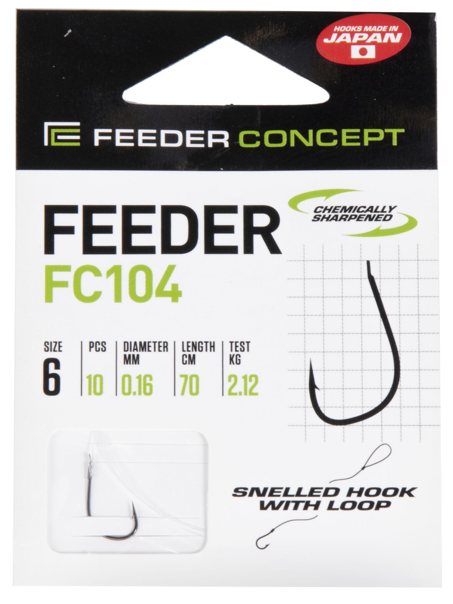 Крючки с поводком FEEDER CONCEPT FEEDER #6/0,16мм/10 шт