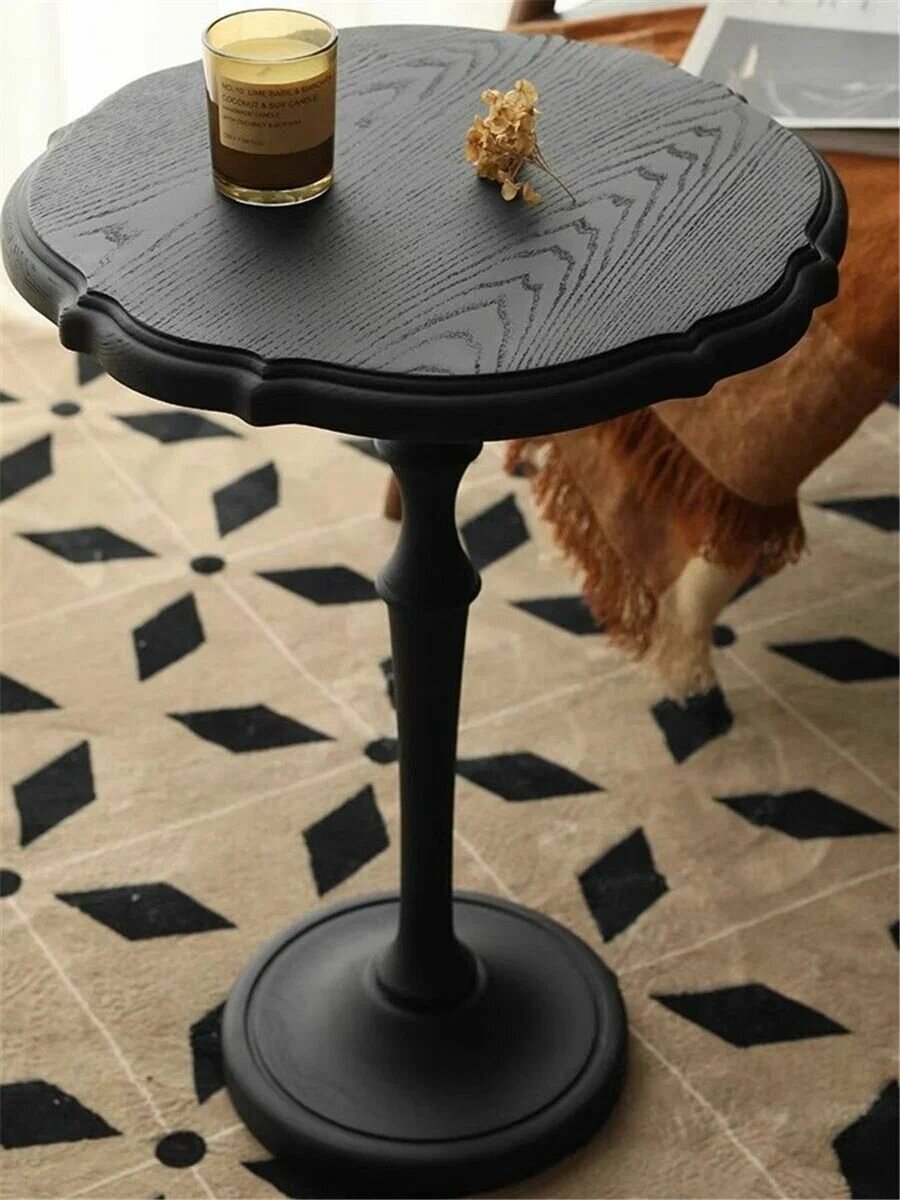 Журнальный столик "Coffee Table", массив дерева, квадратный, черный матовый, 40х40х60 см