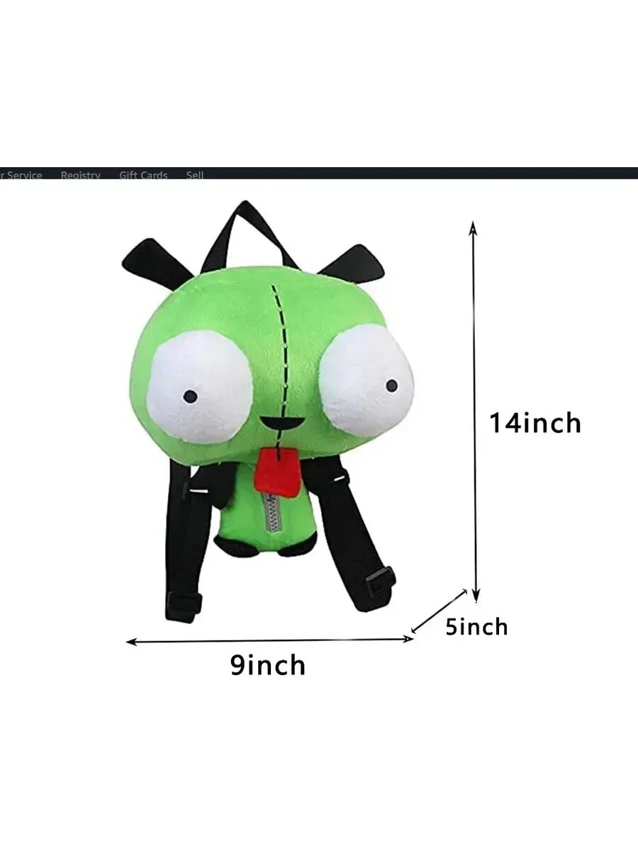 Плюшевый рюкзак Alien Invader Zim, белый