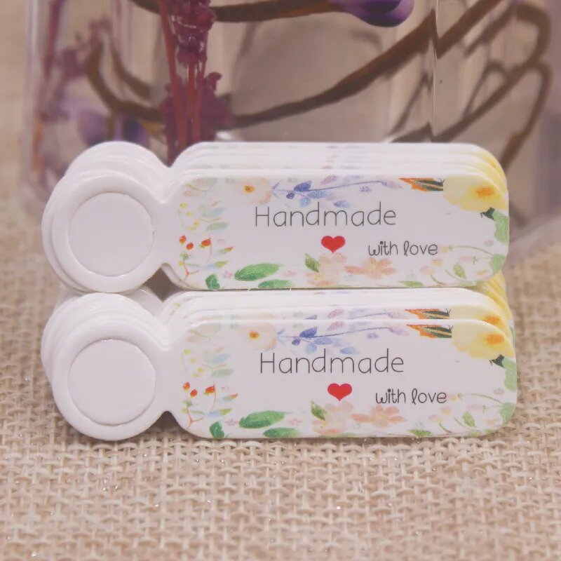 Бирки для рукоделия "Handmade with love", 100 шт