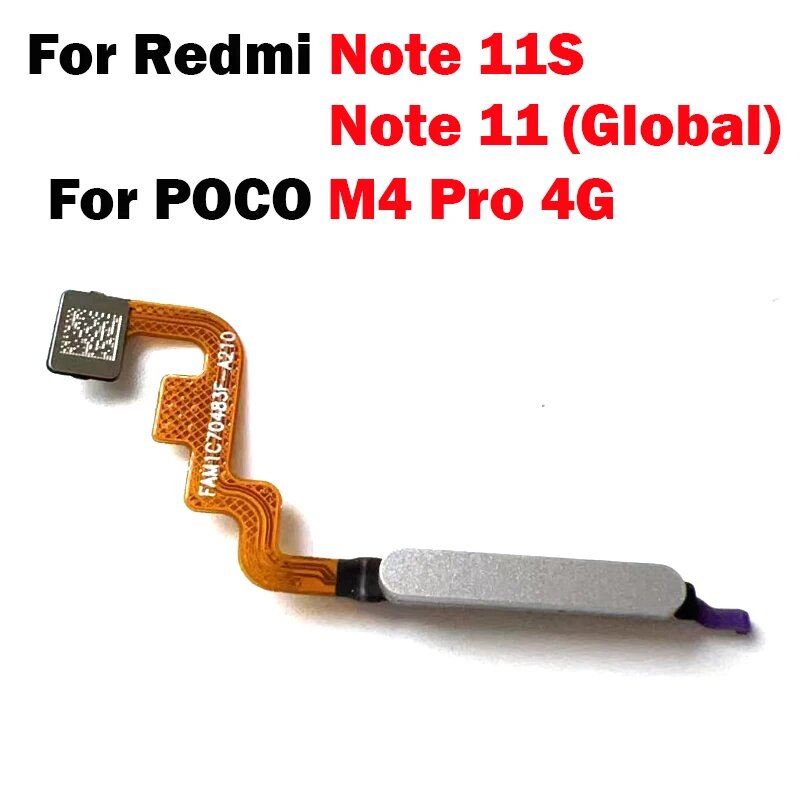Для Xiaomi Redmi Note 11 11S POCO M4 Pro 4G: Шлейф с датчиком отпечатка пальца, кнопкой blue