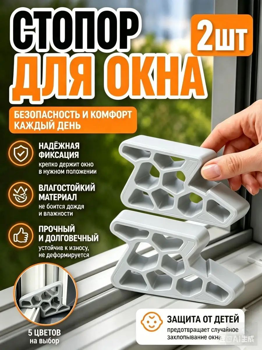 Гребенка - фиксатор ограничитель на окно, фиксатор открытия окна