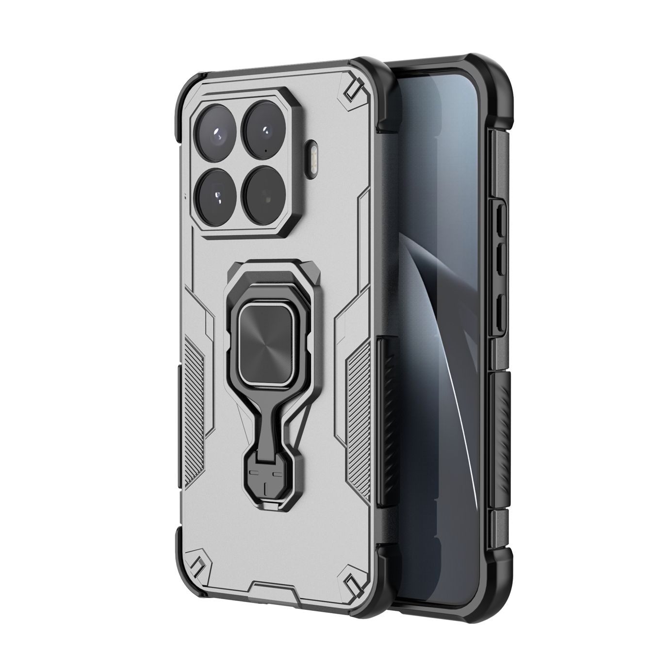 Чехол бронированный для Xiaomi 17T Pro, противоударный, с вращающимся кольцом