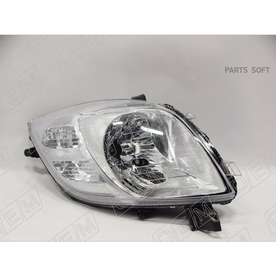 Фара левая Toyota Yaris 2 XP90 хэтчбек, 2005-2009, галоген, с корректором от официального дистрибьютора, OEM, артикул OEM0447FL