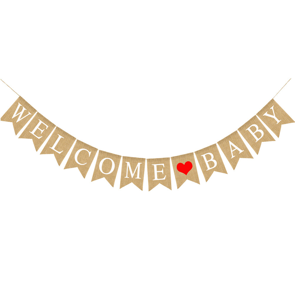 Декоративные Баннеры С Письмами Welcome Baby Винтажный Дизайн Отличное Украситель Для Дома Праздника И Душа Beige