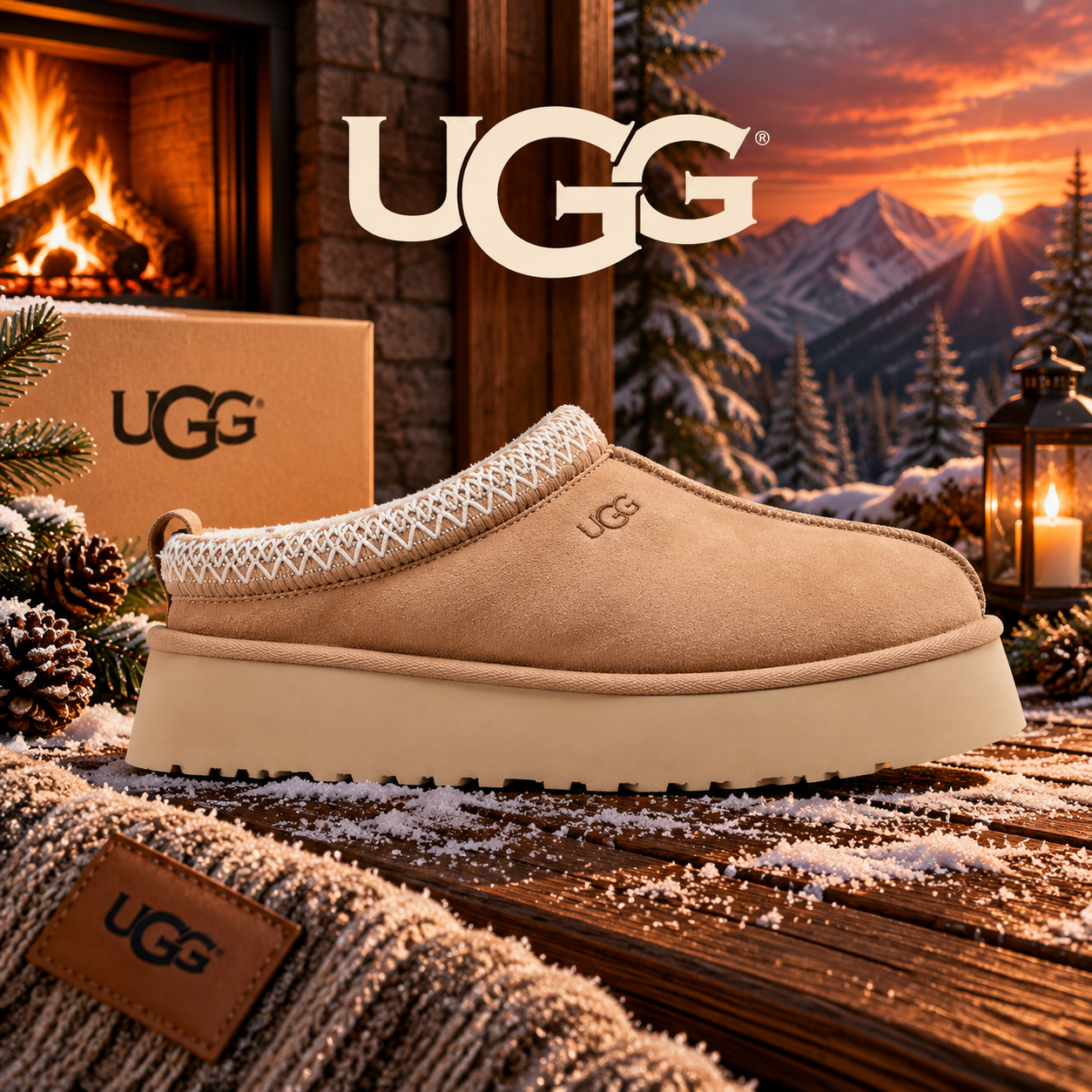 Угги UGG UGG Tazz Slipper Sand, размер 37 RU, ореховый — фото 1