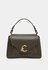 Сумка сэтчел COCCINELLE C-ME, фактура гладкая, матовая, коричневый