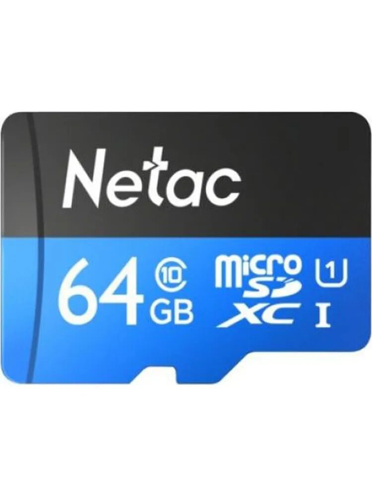 Netac 64 ГБ Карта памяти P500 Standard (NT02P500STN-064G-R), UHS-I U1; Class 10, Черный; Синий
