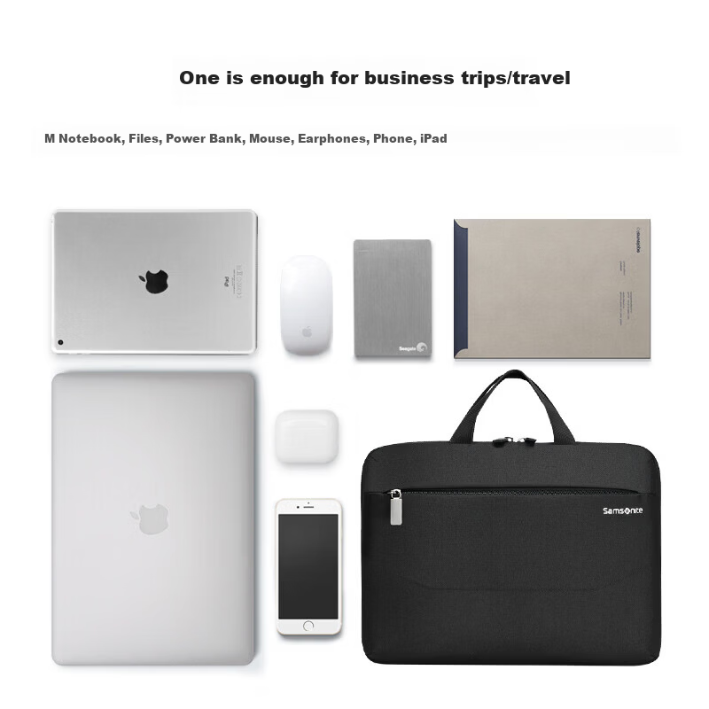 Samsonite 14-дюймовый деловой портфель для ноутбуков Apple MacBook Lenovo Huawei Цвет：Деловой черный (14 дюймов)