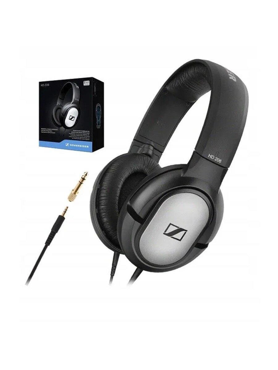 Sennheiser Наушники проводные Sennheiser HD 206, 6.3 мм, черный матовый
