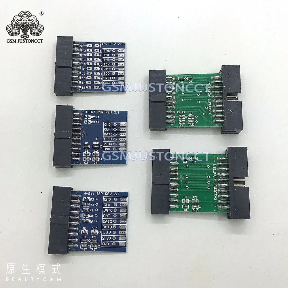 Набор адаптеров Originele Nieuwe 5 в 1 (Jtag, Isp 1BIT, Isp 4BIT, U-SOCKET, E-SOCKET) для Gemováijk Jtag Plus Doos/Esayjtag Tool
