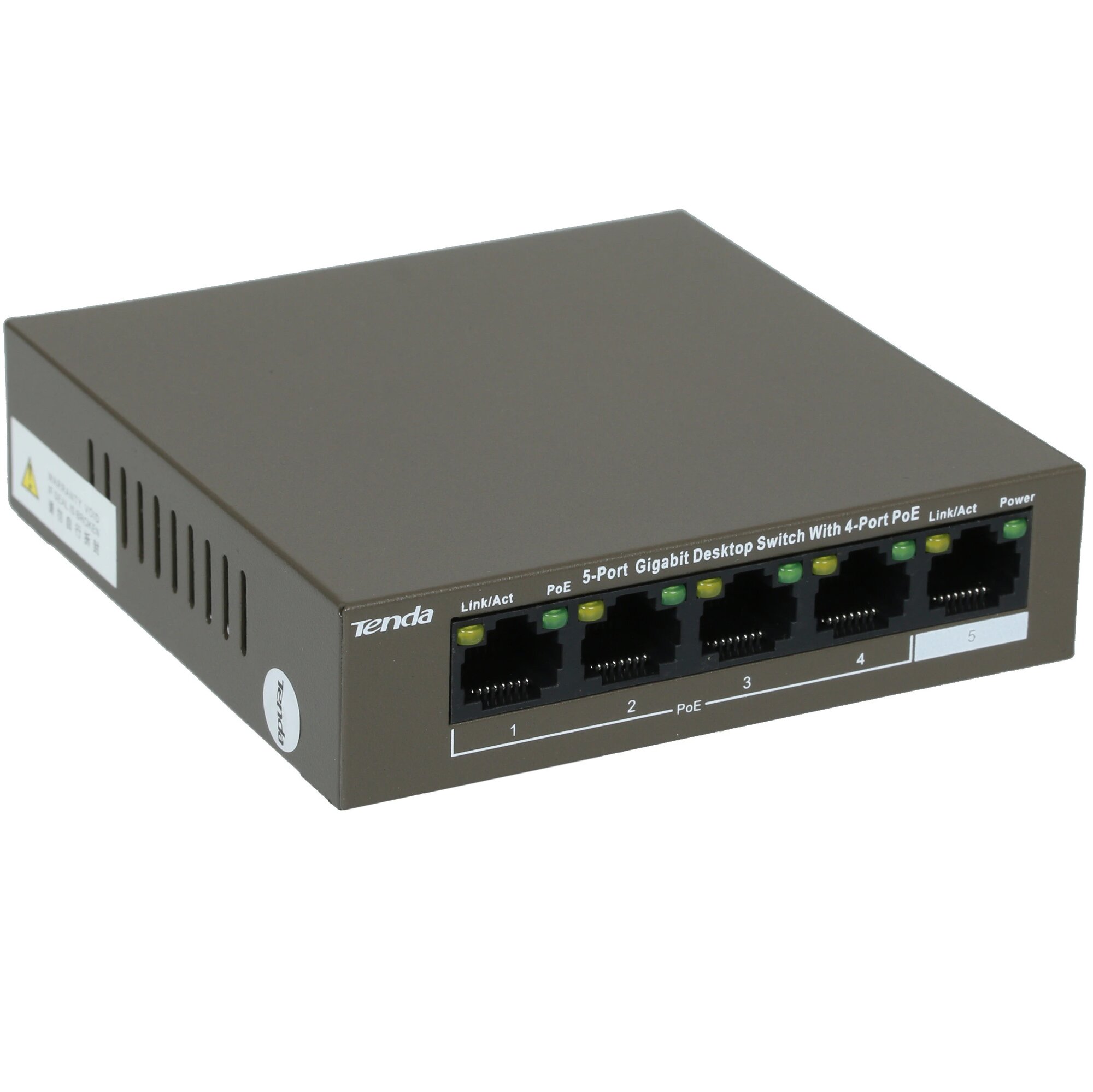 Коммутатор неуправляемый TENDA 5PORT RJ-45 1000M 4POE TEG1105P-4-63W