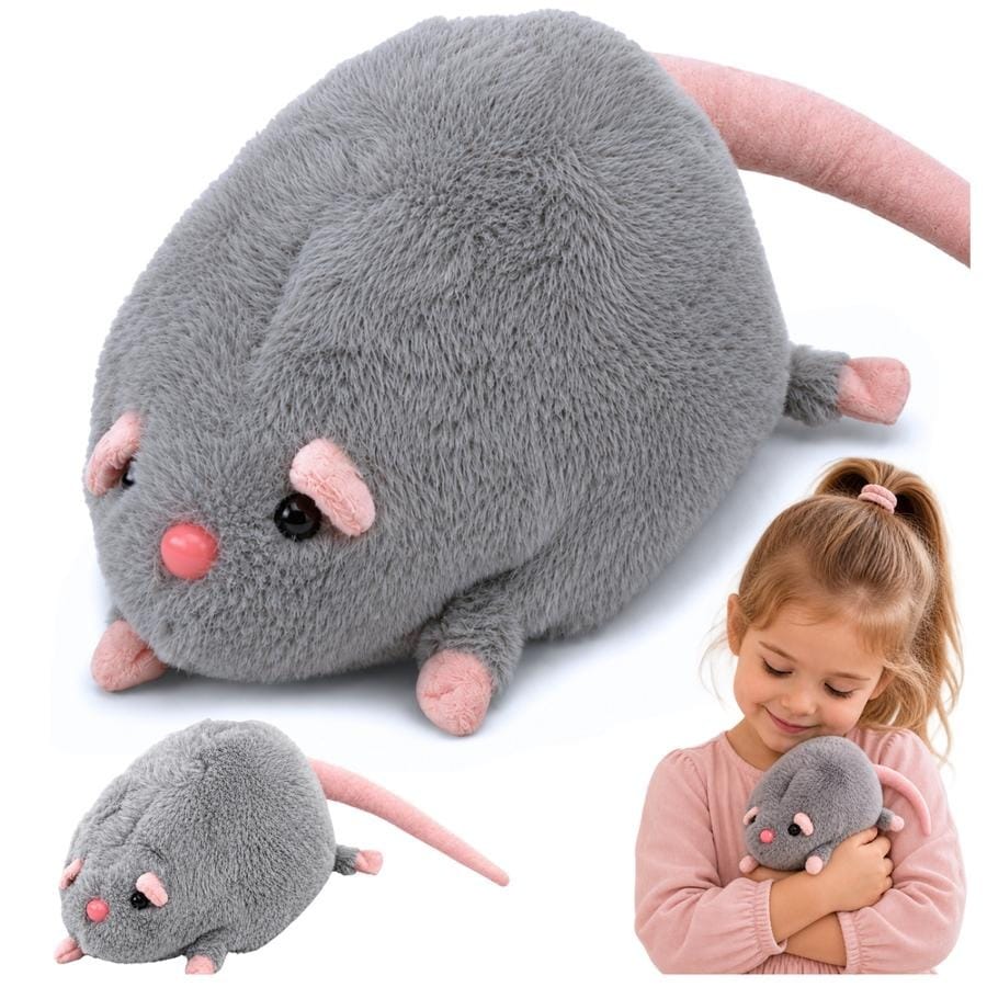 Мягкая игрушка Lean Toys Крыса с длинным хвостом, серый, 40 см