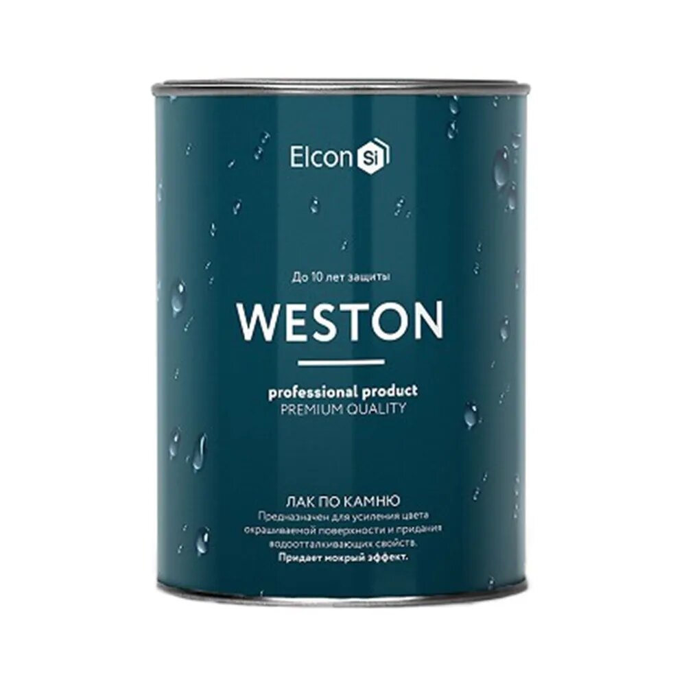 Лак по камню с "мокрым эффектом" Elcon Weston, водоотталкивающий, прозрачный, для бетона, для кирпича, 0,9 л