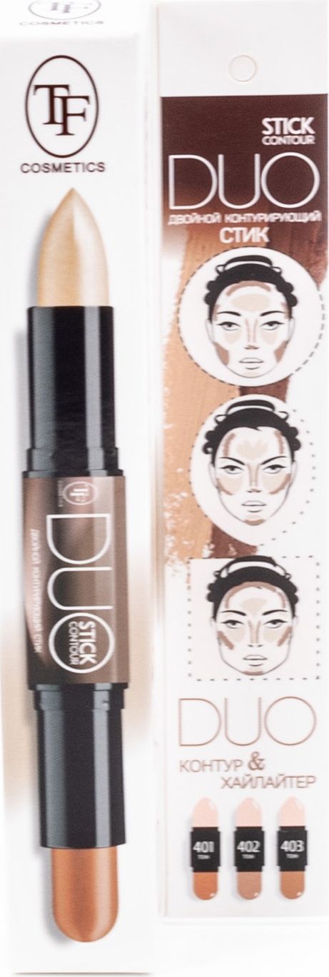 TRIUMPH / Триумф Duo Contour Stick Sculpt & Highlight Скульптор для лица стик двойной, тон 401 универсальный, 10г / декоративная косметика