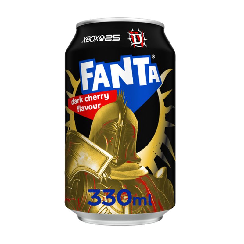 Fanta, Газированный напиток Xbox Diablo IV, 330 мл, Вишня и Яблоко