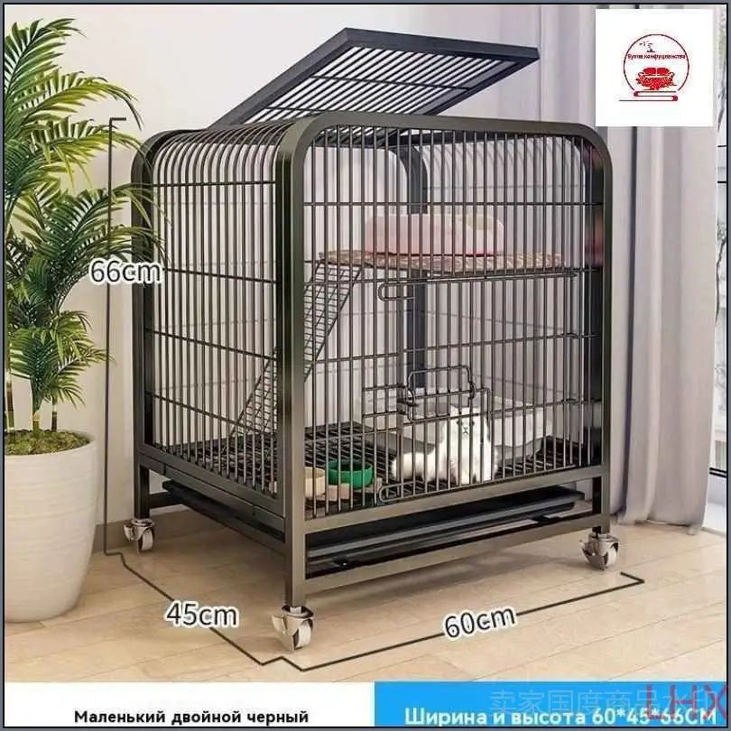 Клетка для кошек и собак, большое пространство, с колесами 60*45*66