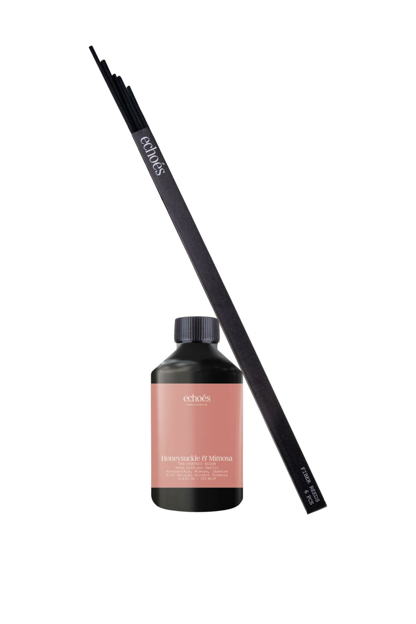 ECHOES Honeysuckle & Mimosa Diffuser Refill 200ml Рефилл к диффузору в комплекте с палочками, 200 мл