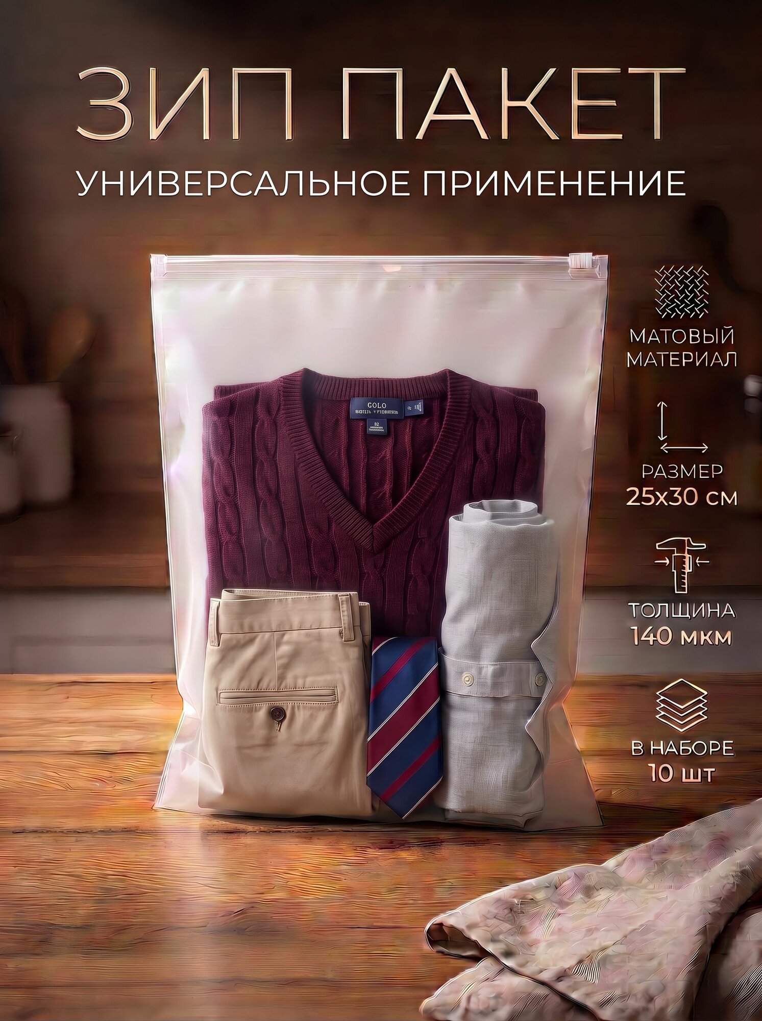 Zip пакеты с бегунком 25x30