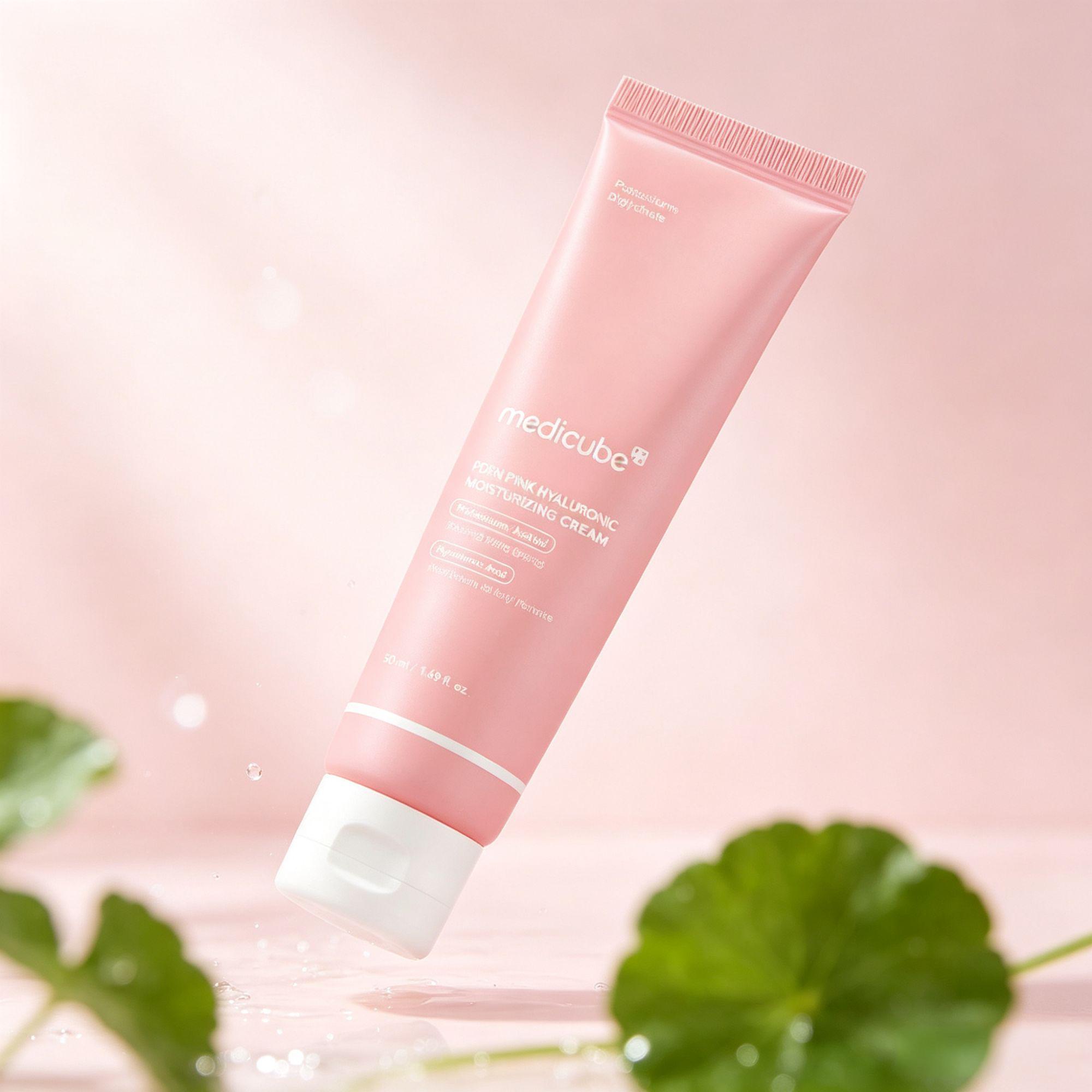 Medicube Pink Hyaluronic Peptide Cream, крем для лица с PDRN и пептидами, интенсивное увлажнение кожи, 50 мл
