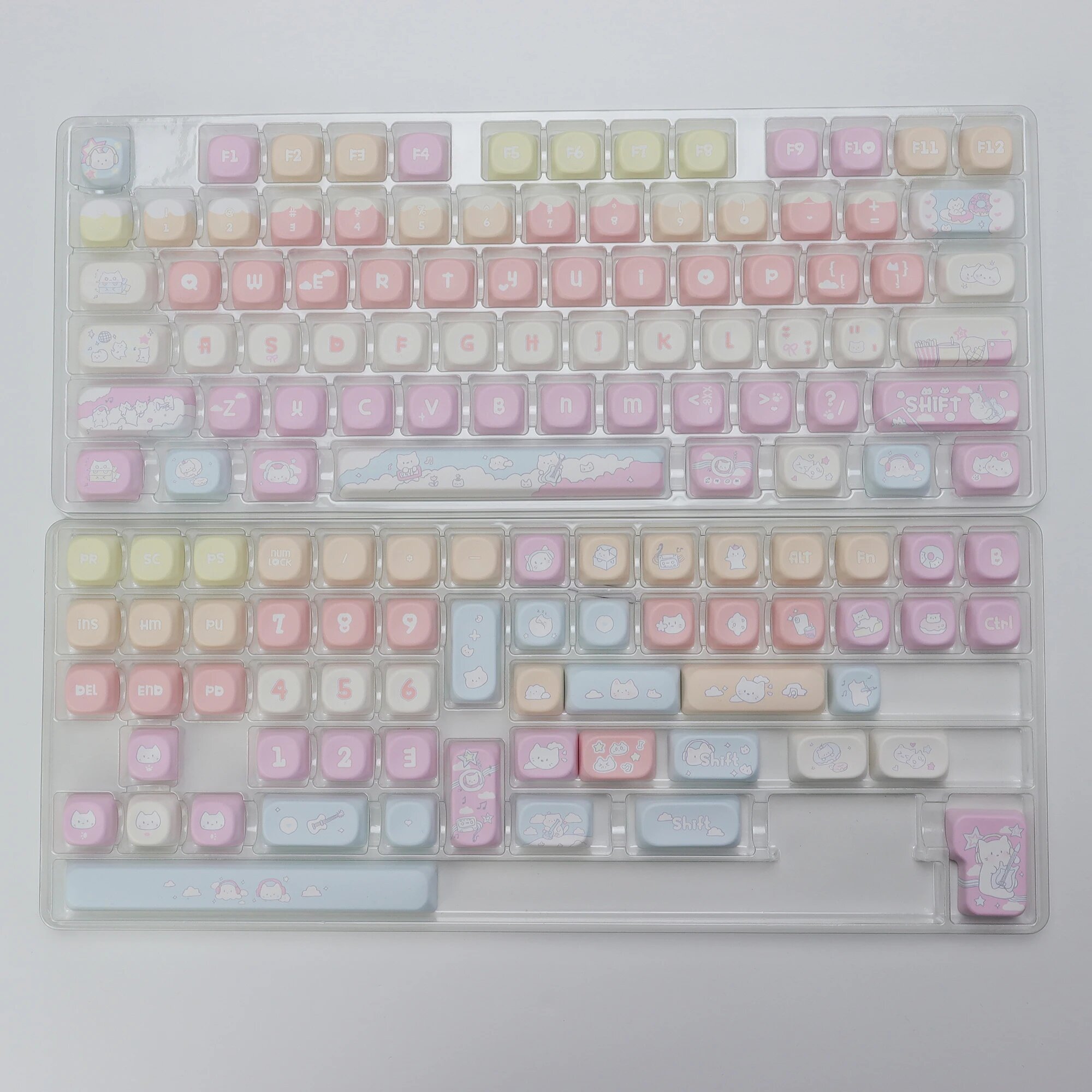 KBDiy 133 клавиши набор розовый милый RocK Cat PBT ISO