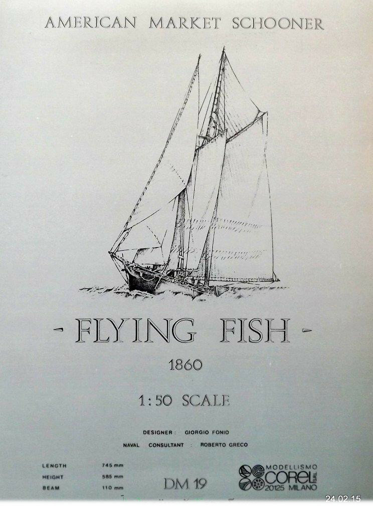 Чертеж корабля Flying Fish масштаб 1:50 , комплект чертежей и инструкция
